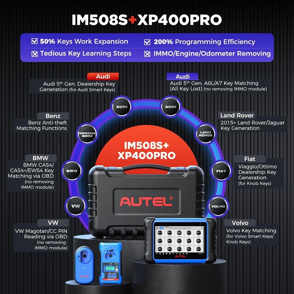 Autel MaxiIM IM508S XP400 PRO IMMO Key PROGRAMMING Tool Auto Diagnostic ...