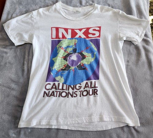 Vintage INXS Calling All Nations Tour 1988 Concert Thin Band T-Shirt ...