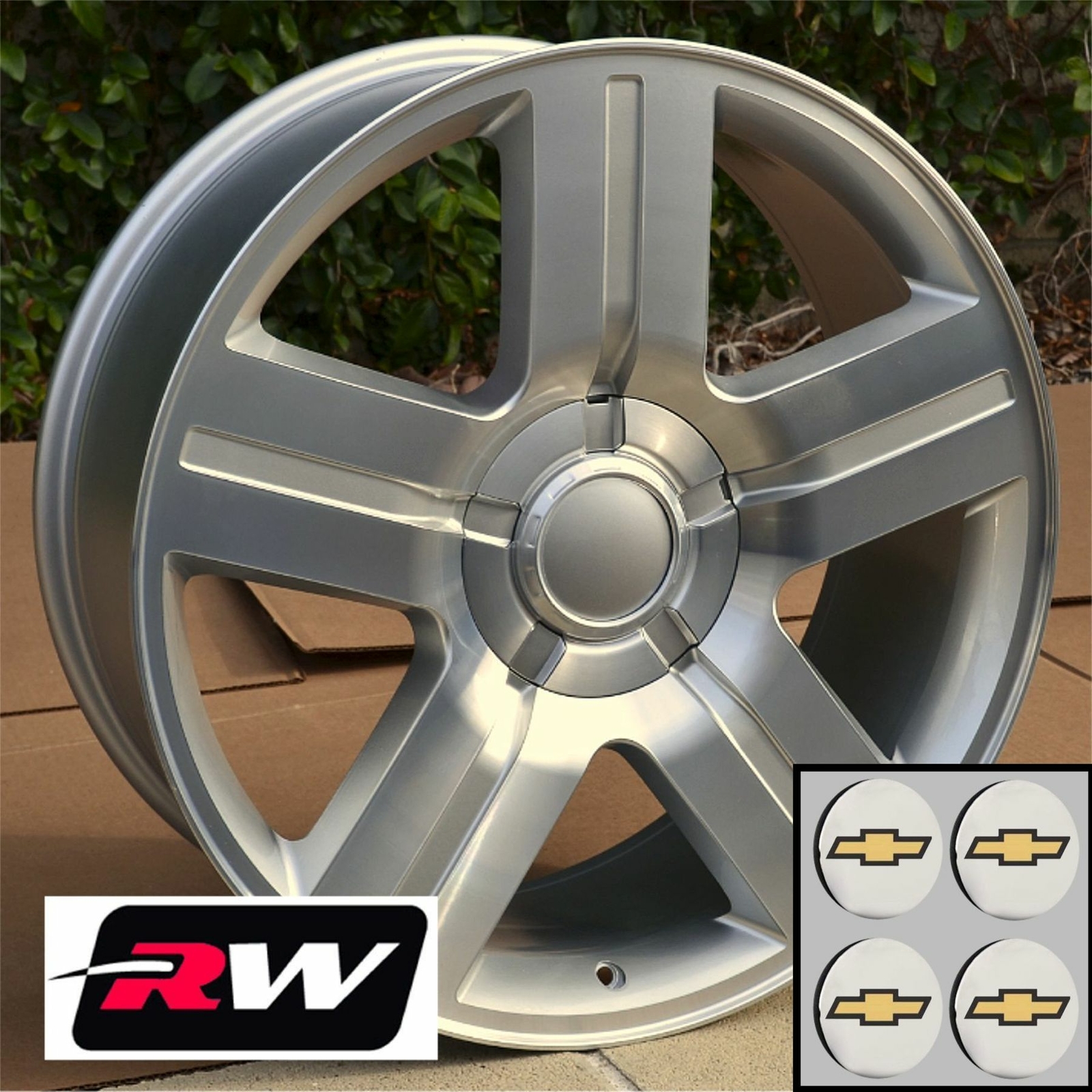 20 inch Chevy Silverado Factory Style Wheels Machined Silver Texas ...