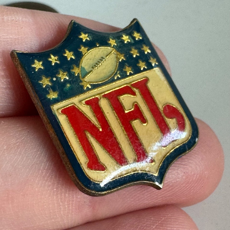 Vtg NFL Shield Logo Enamel Lapel Pin Blue Gold Red Football League | eBay