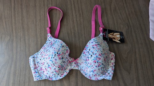 NWT MAIDENFORM Pink Floral Padded Underwire Demi Bra 34D | eBay