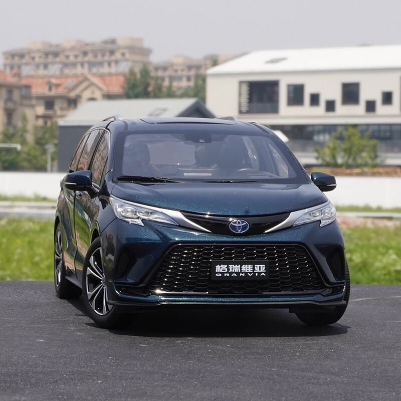 TOYOTA GRANVIA MPV 1:18 Metal Diecast Model Car Toy Display Ink Blue ...
