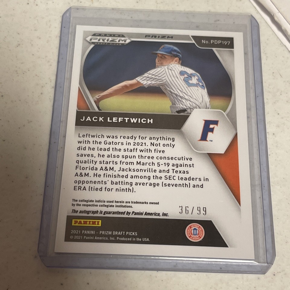 2021 Prizm Draft Picks Jack Leftwich Blue Auto /99 #PDP197 | eBay