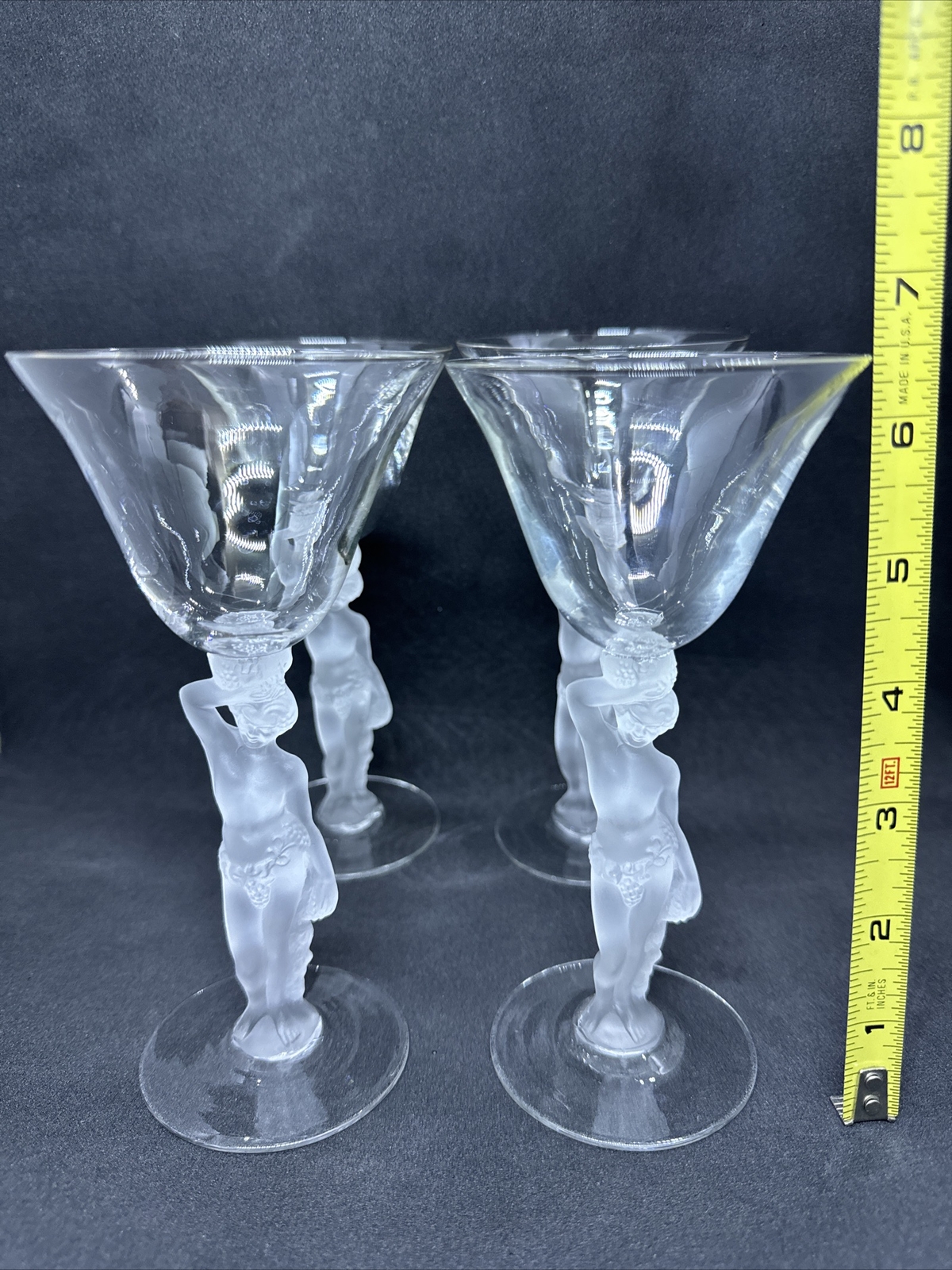 Set Of 4 Vintage Bayel Crystal (France) Bacchus Wine Glass Nude Lady. | eBay