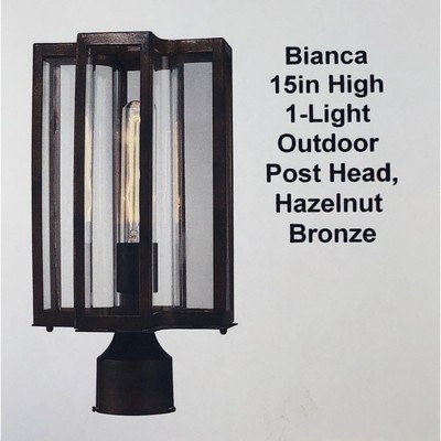 Bianca 15in High 1-Light Outdoor Post Head, Hazelnut Bronze | eBay