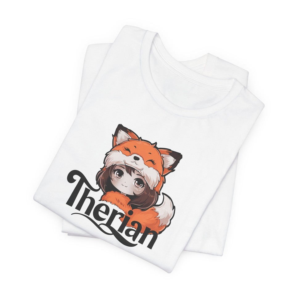 Kawaii Cute Therian Fox Mask Bella Canvas 3001 Shirt Gift For Therian ...