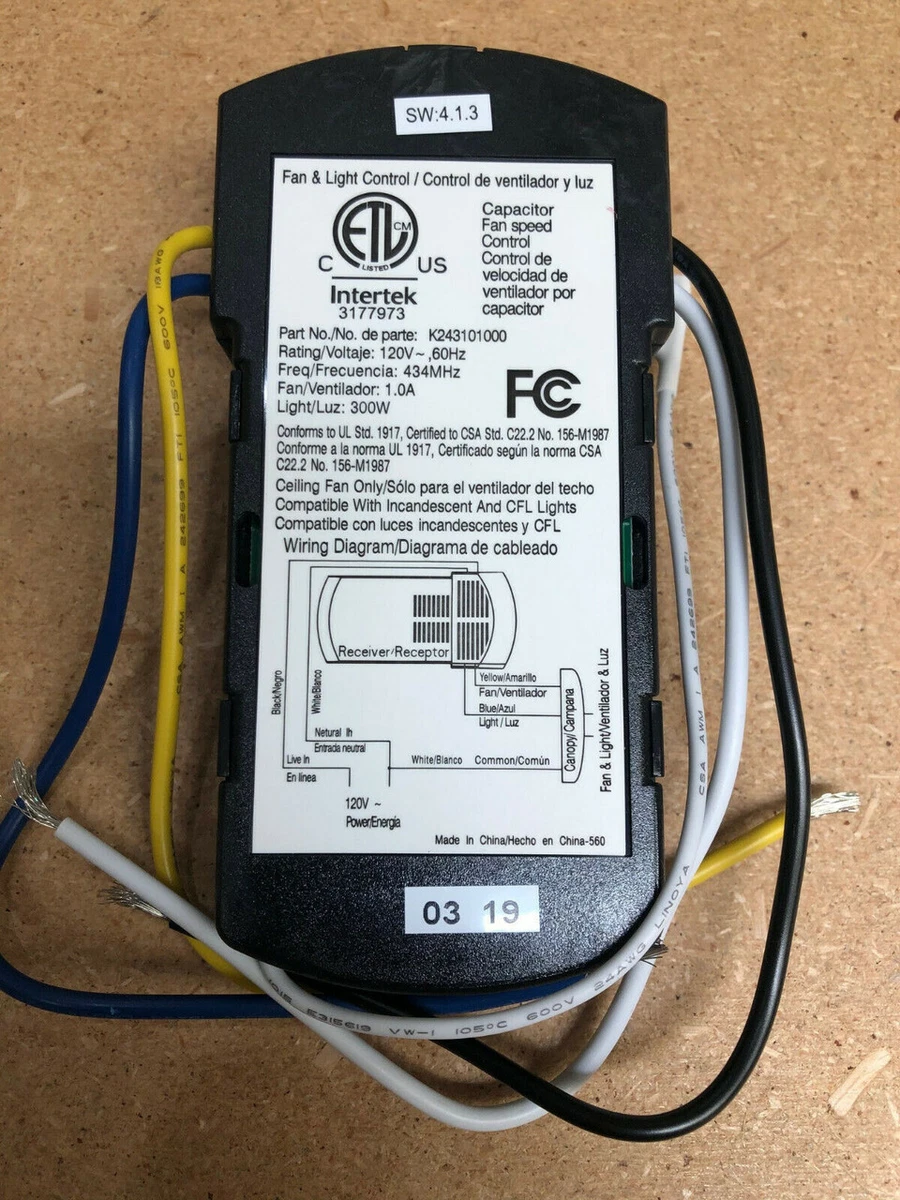 Intertek Ceiling Fan Remote | Shelly Lighting