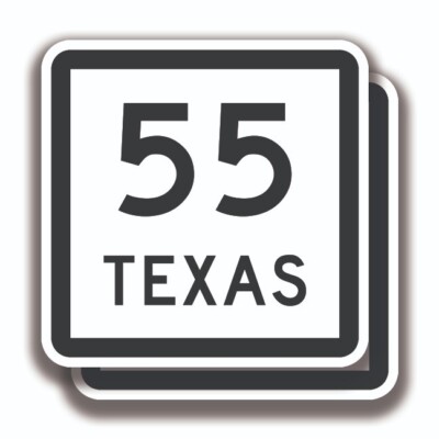 TEXAS STATE HIGHWAY 55 DECALS 2 Stickers Road Sign Marker Bogo Car ...