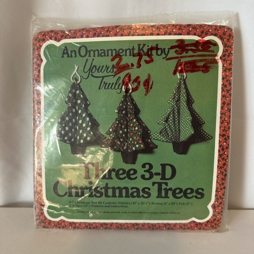 Vintage 1978 Yours Truly Ornament Kit Three 3-D Christmas Trees - New ...
