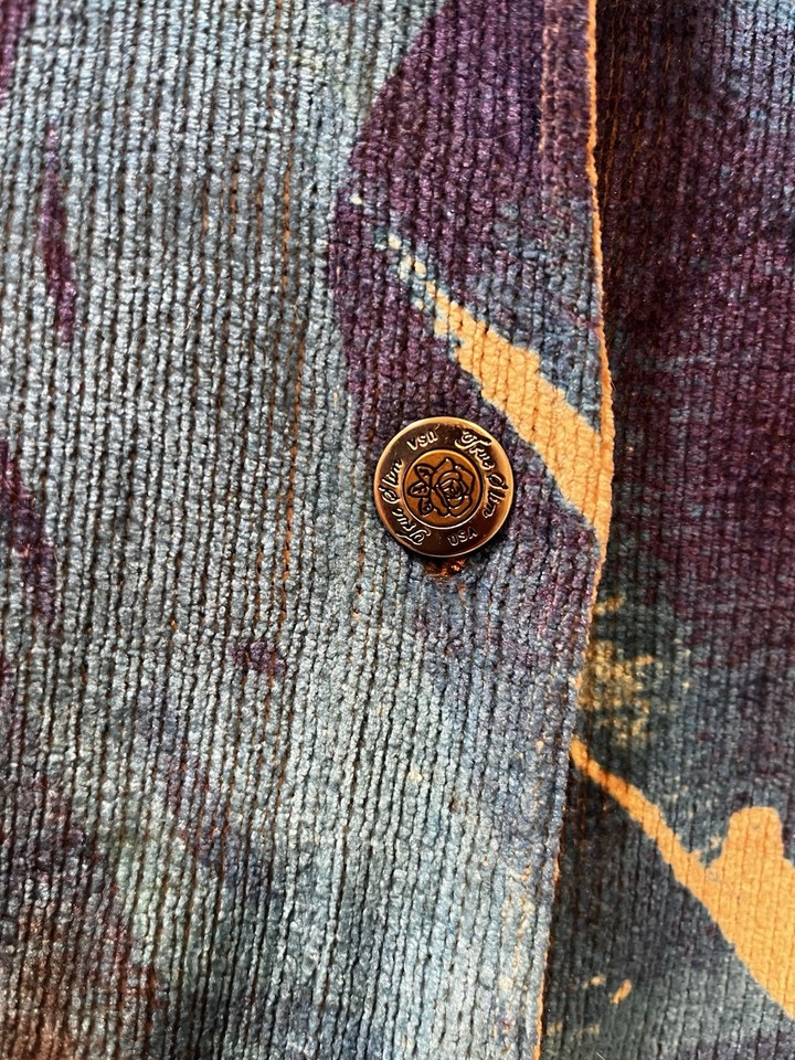 Impulse California Vintage Y2K Shirt Button Jacket Tan Blue Print ...