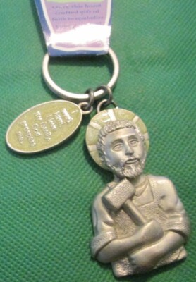 Religious ST JOSEPH Affirmation metal keyring key chain keychain 2.5 ...