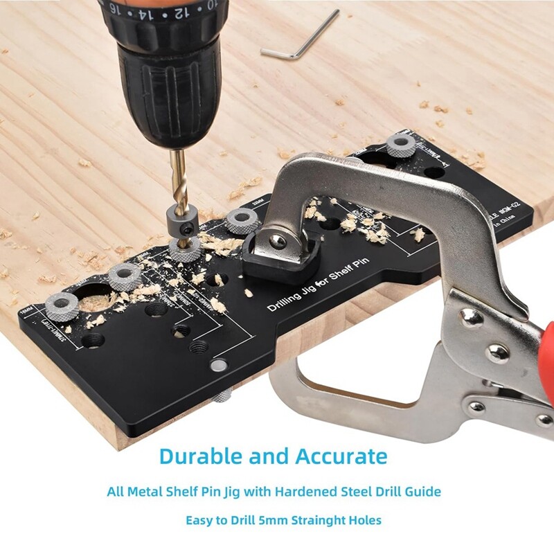 1X(Shelf Pin Jig Drill Guide for Straight Holes Shelf Pin Drilling ...