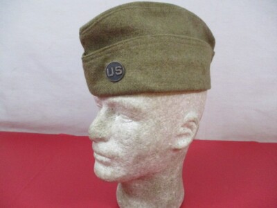 WWI US Army AEF Enlisted Wool Overseas Garrison Cap w/US Army Disc Sz 6 ...