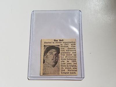 Gus Bell 1952 Pirates Pittsburgh Press Souvenir Edition Card 1 of 35 ...