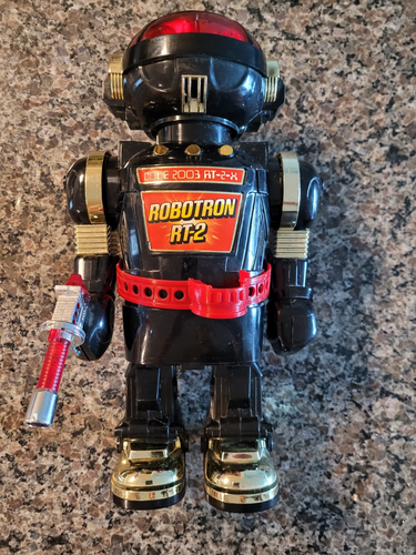 Vintage Toy Robot Robotron RT-2 Code 2003 AT-2-X 14" w/ RAY GUN ...