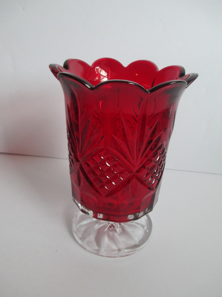 Shannon by Godinger Dublin Red Crystal Footed Hurricane Votive Candle ...