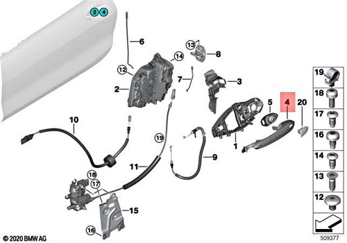 Genuine BMW M3 M5 X3 X4 M X5 F90 G01 Door Handle Primed Outer Left ...