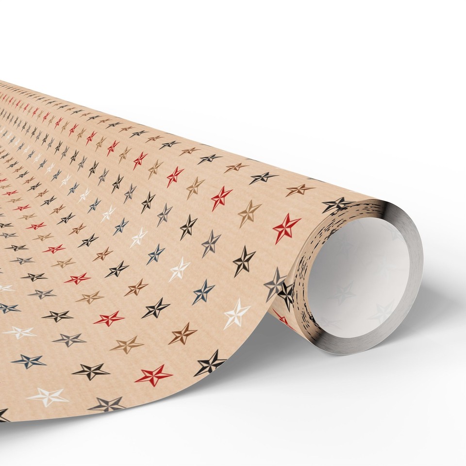 Tan Background With Star Print Wrapping Papers | eBay