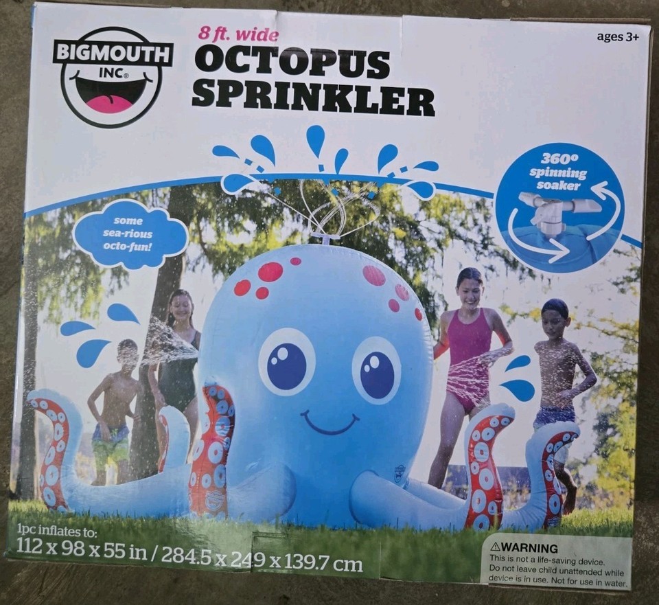 BigMouth 8 ft Octopus Inflatable Sprinkler with 3 Super Spray Zones | eBay