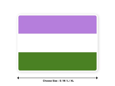 Sticker flag GENDERQUEER lgbt lgbtqia pride rainbow 3,9′′(S) -11′′(XL ...