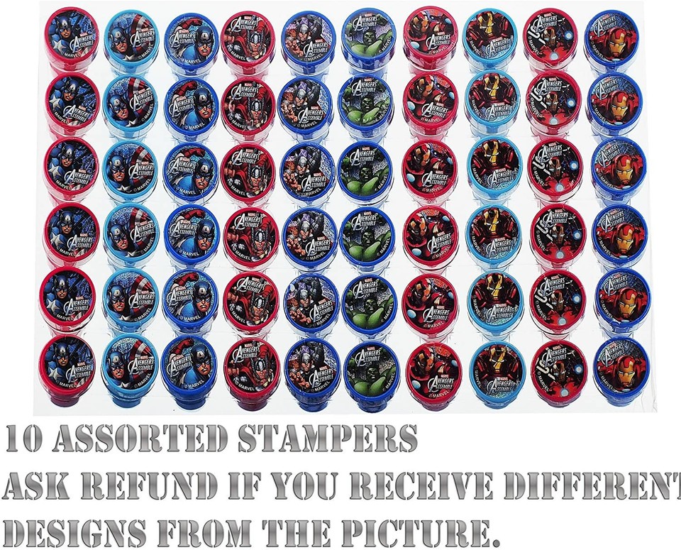 Marvel Avengers Self Ink Stamps Birthday Party Favors Gift Bag Filler ...