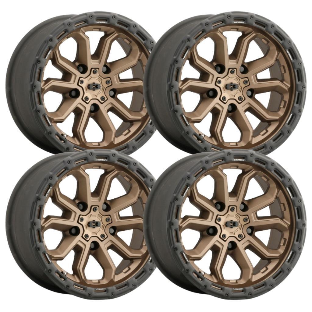 (Set-4) Vision 405 Korupt 20x10 5x5 5x127 -25mm Satin Bronze Wheels 20 ...