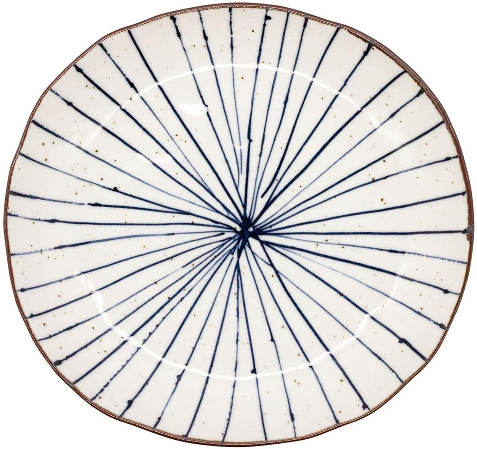 3pcs Made in Japan Dinner Plate Round Mino-yaki Tokusa Gray Pottery ...