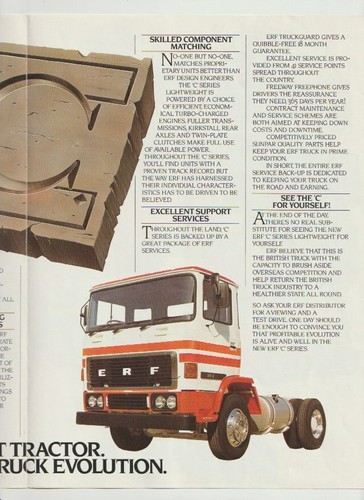 1980s ERF TRUCK C-SERIES UK 6p Brochure | eBay