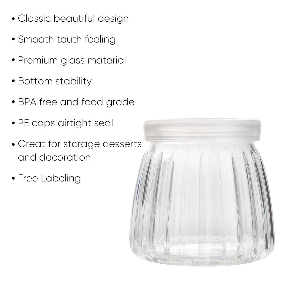Small Yogurt Jars,4 oz Clear Glass Jars With Lids,Yogurt Container With Caps(... | eBay