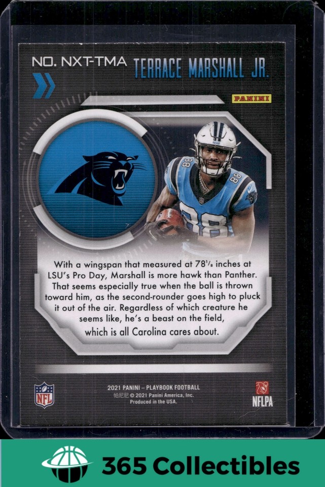 2021 Panini Playbook Terrace Marshall Jr. - Panini Next Up Carolina ...