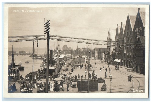 c1930's Tyskebryggen Bergen Norway Vintage Unposted RPPC Photo Postcard ...