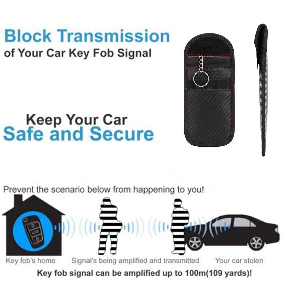 2× Anti-theft Car Key Fob RFID Signal Blocker RFID Shielding Faraday ...