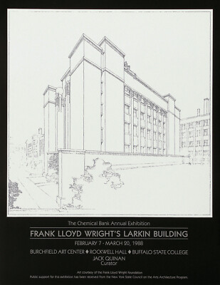 FRANK LLOYD WRIGHT XRare OOP 1988 Exhibition Poster/Litho LARKIN ...