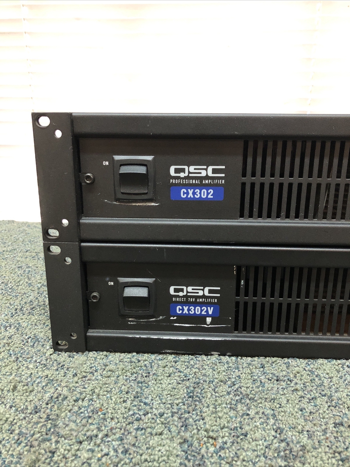 Lot of (2) QSC CX302V Two-Channel Direct 70V Power Amplifier Amp AS IS ...