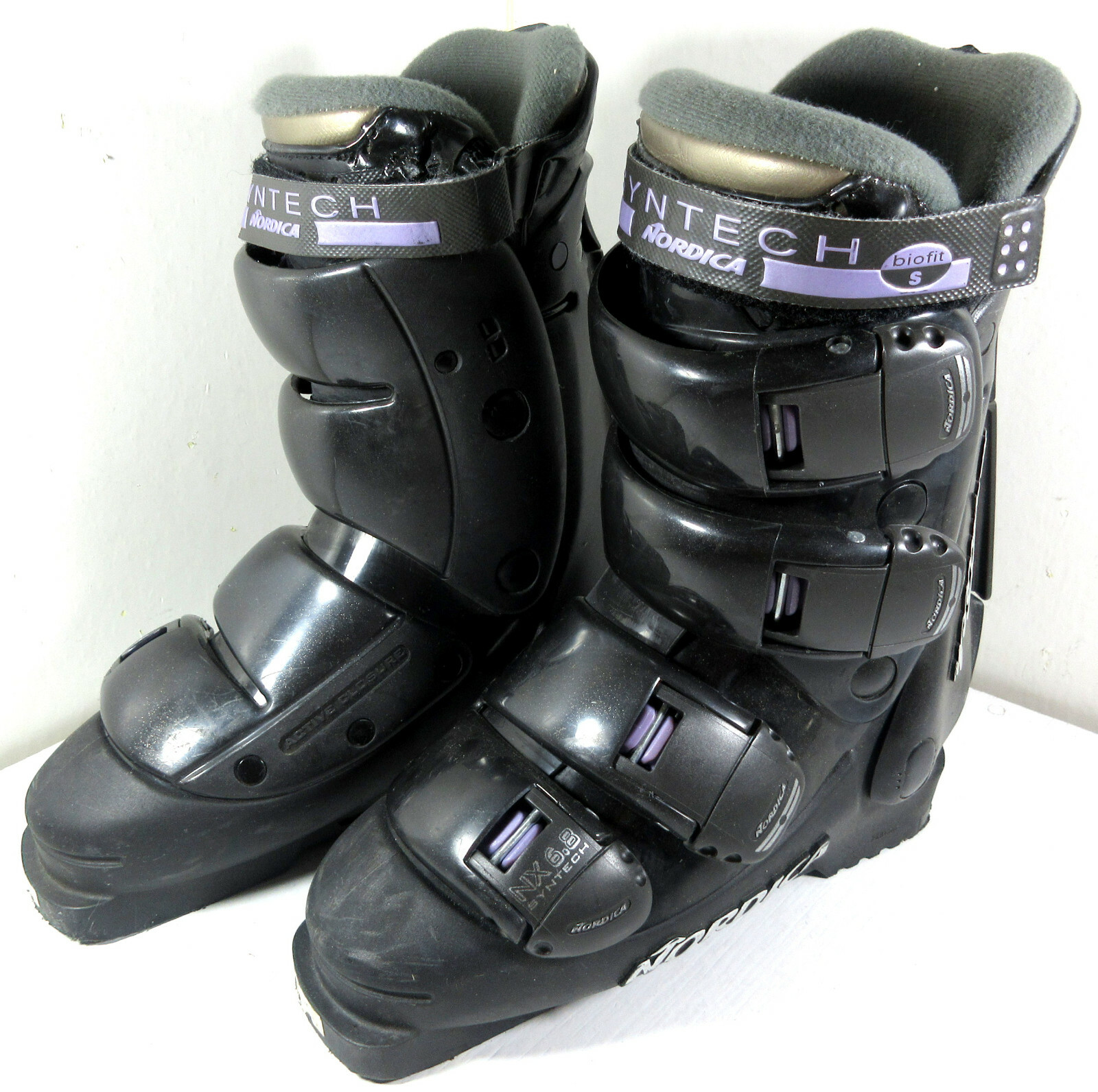 Nordica NX 6.8 Syntech Biofit S Black Purple Downhill Ski Boots Size 24 ...