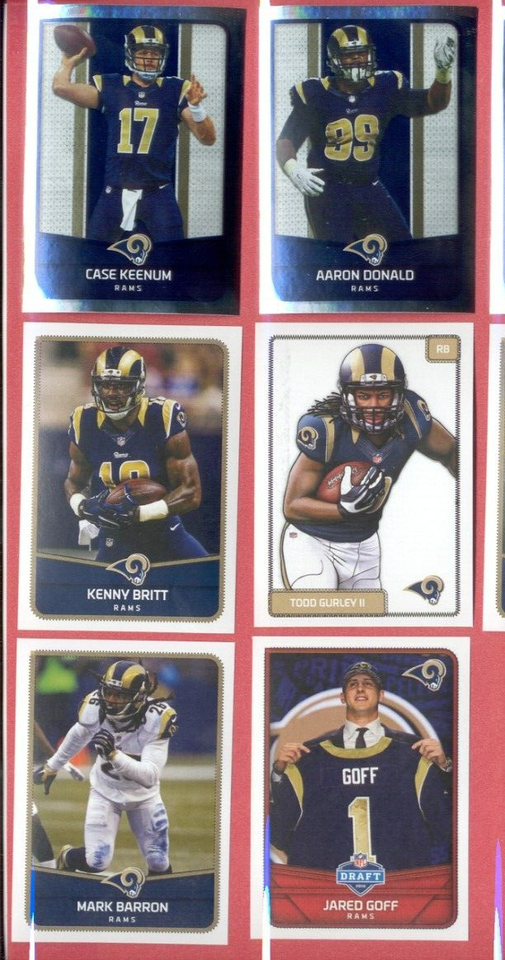 2016 Panini Los Angeles Rams Sticker Set AARON DONALD TODD GURLEY JARED ...