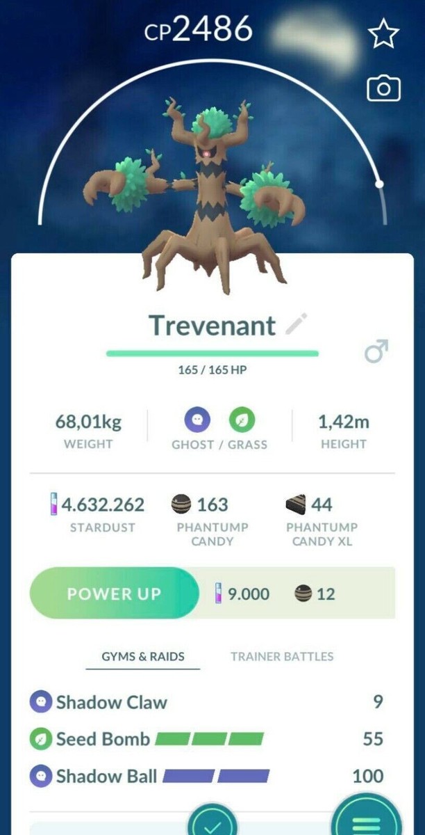 Trevenant Move Set