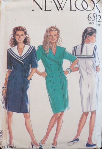 New Look Sewing Pattern 6532 Misses Dress Sailor Double Breasted Size 6 ...