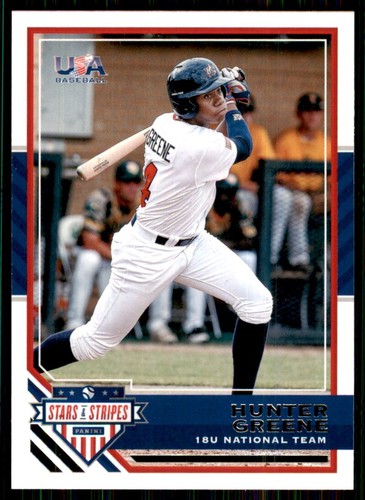 2017 Panini Stars and Stripes Hunter Greene Rookie USA #31 Baseball ...