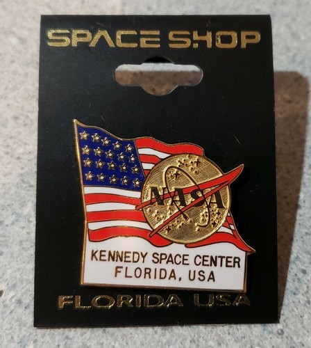 [Lot of 2] NASA Lapel/Hat Pins: Pewter Logo & Kennedy Space Center ...