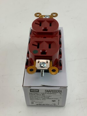 New Hubbell SNAP8300RA 20amp 125v 3-Wire Red Duplex Receptacle | eBay