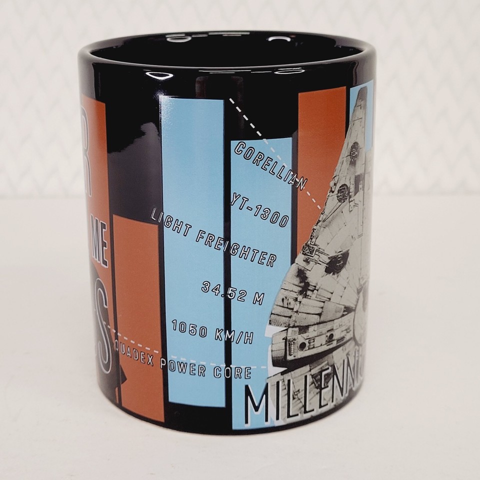 Star Wars Millennium Falcon 3D Coffee Mug Black Han Solo Empire Strikes ...