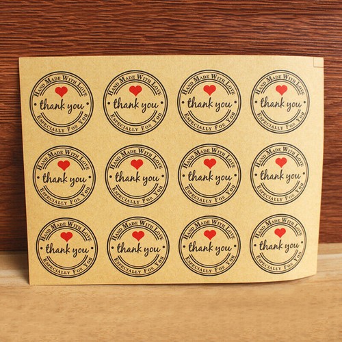 12Pcs Thank You Stickers Seal Labels Craft Packaging Sealing Sticker ...