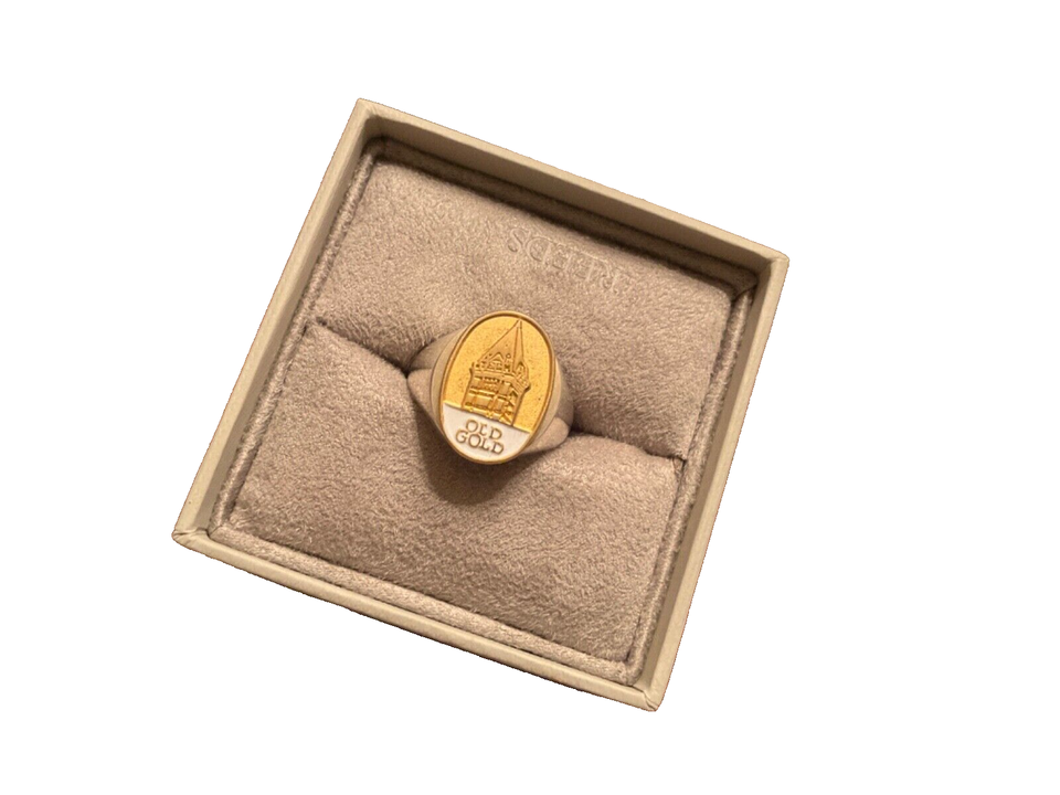 Vintage White Enamel GF GEORGIA TECH Tech Tower OLD GOLD Sterling ...