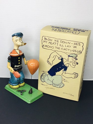 🔥Vintage 1932 J Chein POPEYE Boxing Bag Puncher Wind Up Boxer Tin Litho ...