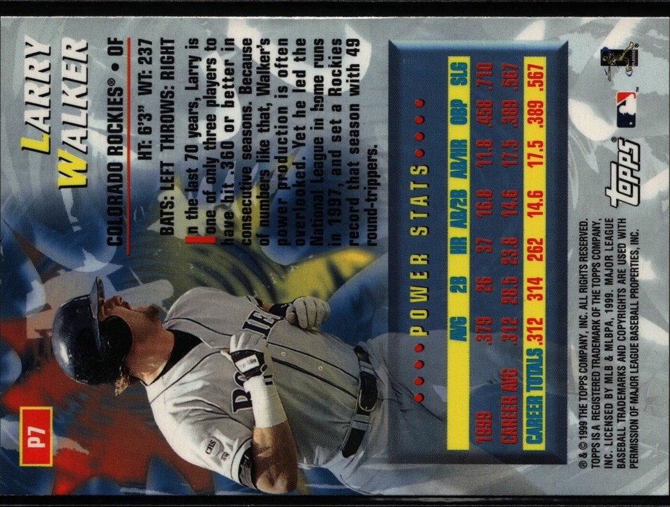 2000 Topps #P7 Larry Walker Colorado Rockies Power Players | eBay