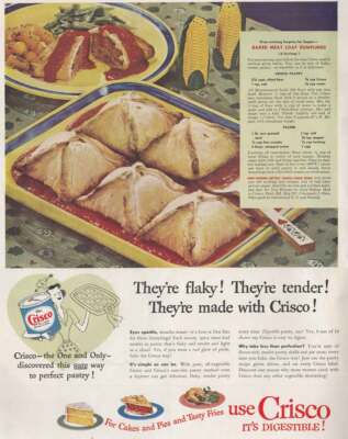 1950 Crisco: Baked Meat Loaf Dumplings Vintage Print Ad | eBay