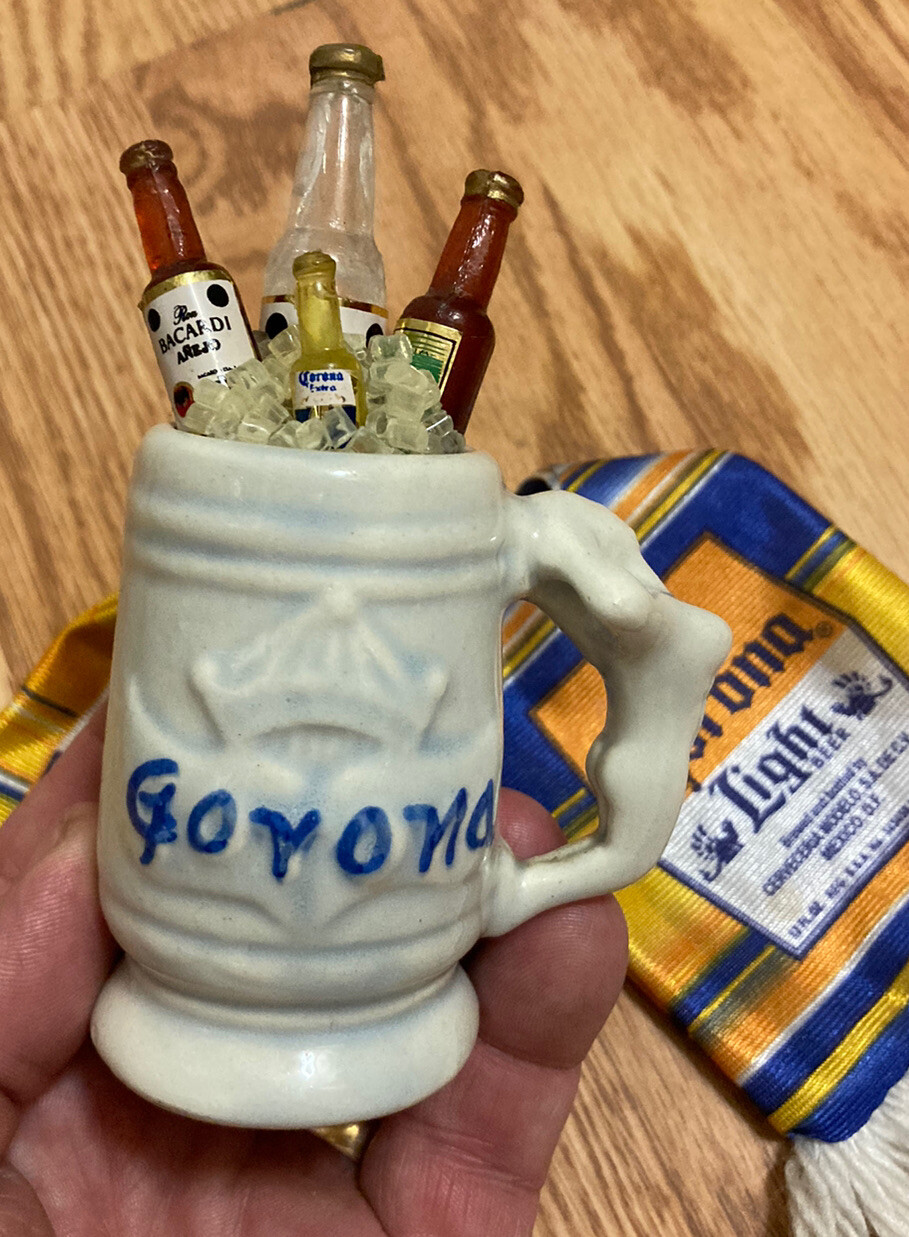 Mini Corona Beer Stein Mug Naked Lady Handle Glass Bottles Ice Cubes ...