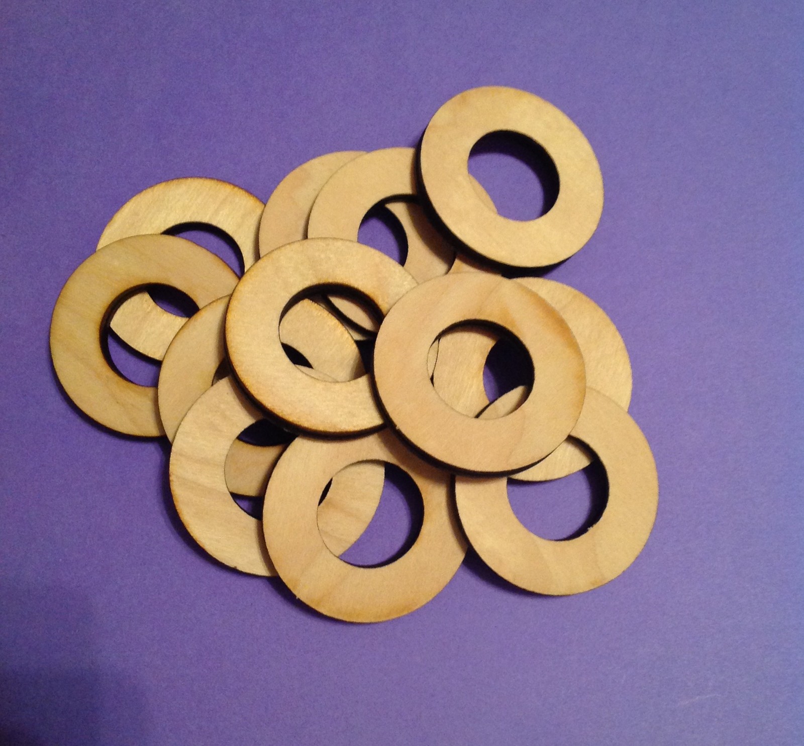 WOODEN LASER CUT SHAPES-Wooden Washers Qty 100 - OD 2.75 x ID 1.125 ...