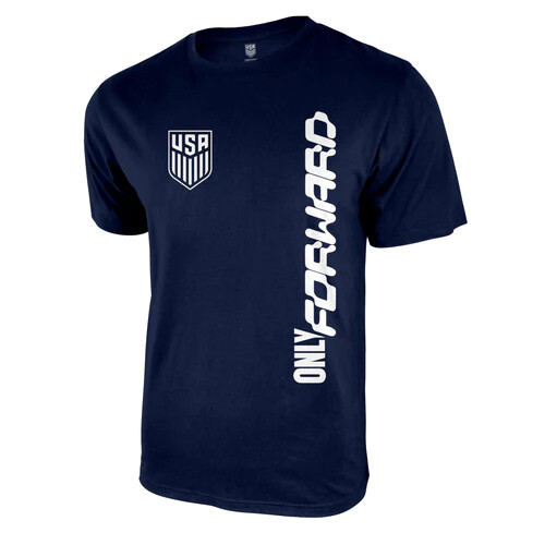 U.S. Soccer Federation USMNT Logo Adult T-Shirt Navy Blue Only Forward ...